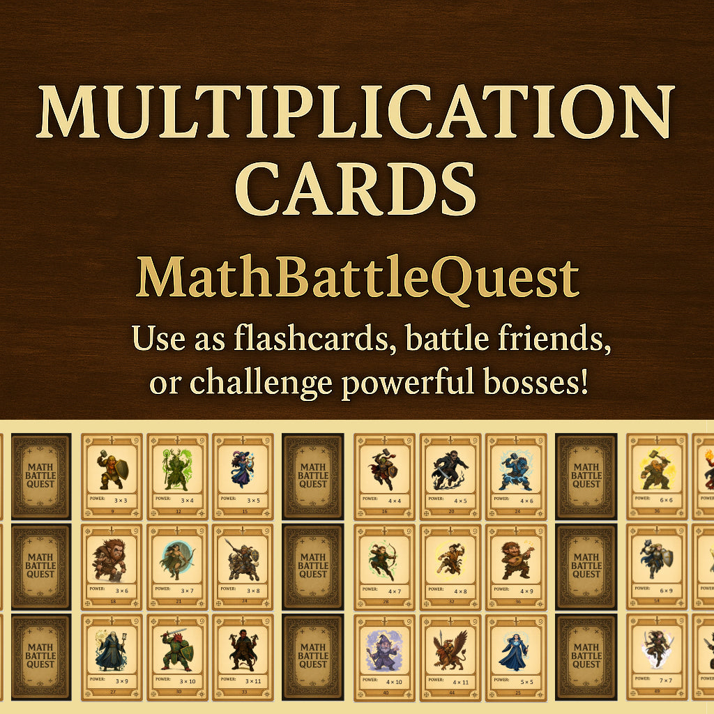MathBattleQuest – Multiplication Cards – Print2educate