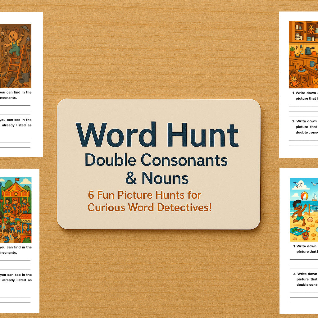Word Hunt – Double Consonants & Nouns – Print2educate
